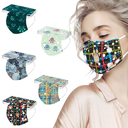 50PCS Cute Animal Claw Disposable Face Mask For Adults 3-Ply Breathable Cat Dog Paw Printed Paper Masks for Outdoor (Multi/A3)