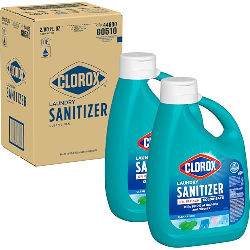 Clorox Laundry Sanitizer, Kills 99.9% of Odor-Causing Bacteria on Laundry, 80 Fl Oz, Pack of 2