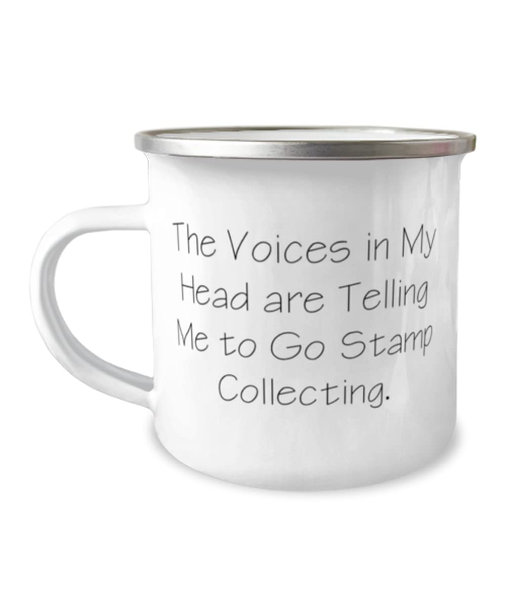 Nice Stamp Collecting Gifts, The Voices in My Head are Telling Me to Go Stamp, Stamp Collecting 12oz Camper Mug From Friends, Stamps, Collecting stamps, Philately, Stamp collector, Postage stamps,