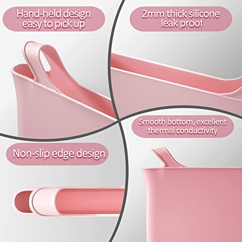 Silicone Slow Cooker Liners Fits for 6-8 Quarts Crockpot,Reusable Silicone Cooking Bags Liners,Dishwasher Safe/Easy Clean/Leakproof/Slow Cooker Accessories for Oval Or Round Cooker (pink+yellow,6-7QT)