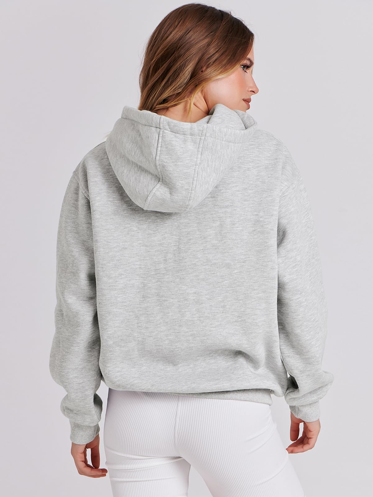 ANRABESS Women's Oversized Fleece Hoodies Basic Pullover Sweatshirt Fall Fashion 2025 Outfits Trendy Y2k Teens Preppy Clothes Heather Gray-L