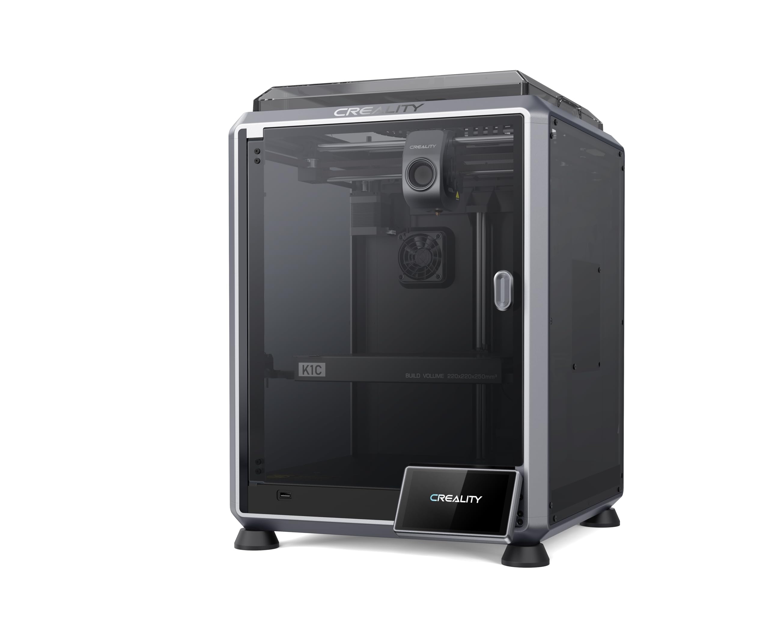 Creality K1C Upgraded 3D Printer, Large Size 3D Printers with 600mm/s Max High-Speed, Fully Auto Leveling, Dual-Gear Direct Extruder and Out-of-The-Box, Larger Printing Size 220 * 220 * 250mm
