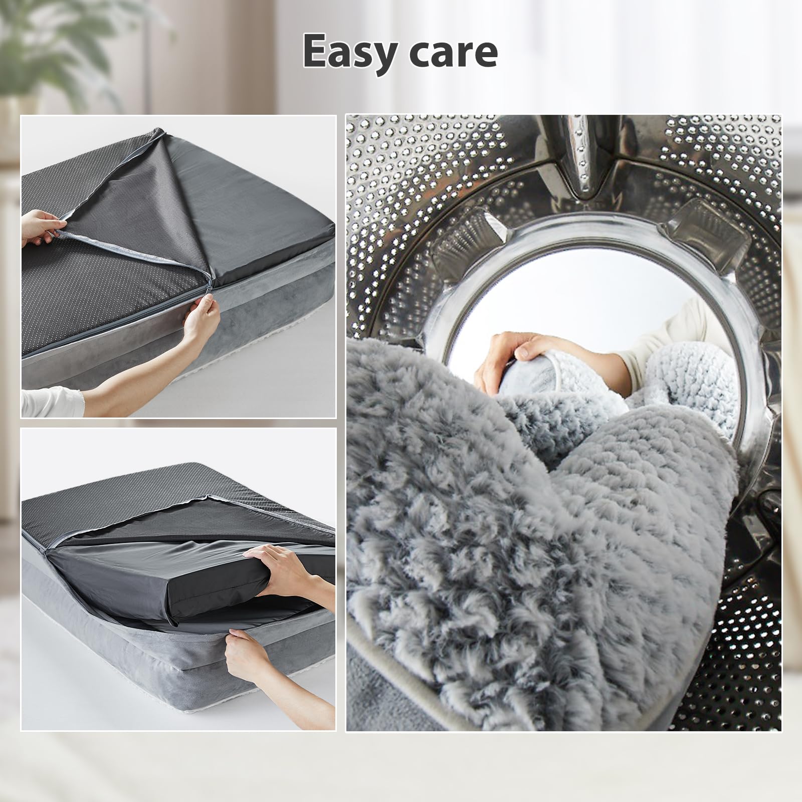 LNSSFFER Orthopedic Sofa Dog Bed for Large Dogs - Egg Crate Foam with Removable Washable Cover, Waterproof Couch Bed with Anti-Slip Bottom