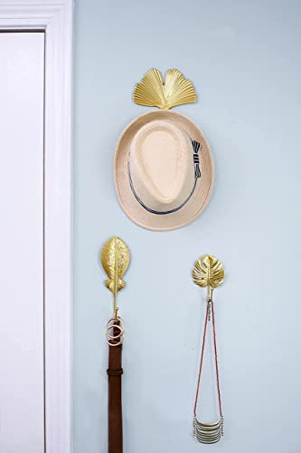 Dorm Queen Gold Decorative Wall Hooks β Set of 3 | Gold Hooks for Hanging Keys, Hats and Jewelry | Gold Wall Hooks | Wall Hooks Decorative | Decorative Hooks | Hat Hooks for Wall | Brass Hooks
