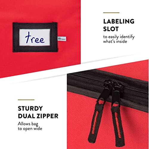 Zober Rolling Large Christmas Tree Storage Bag - Fits Upto 9 ft. Artificial Disassembled Trees, Durable Handles & Wheels for Easy Carrying and Transport - 600D Durable Fabric