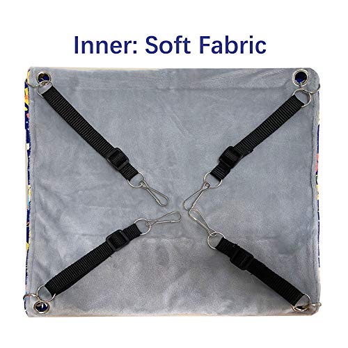 FULUE Ferret Rat Hammock Bed Set, Ferret Chinchilla Hammock Soft, Sturdiness 2-Level Ferret Bed β Strong Hanging Hammock Pet Bedding β Machine-Washable Rat Bed, Guinea Pig Hammock (Black)