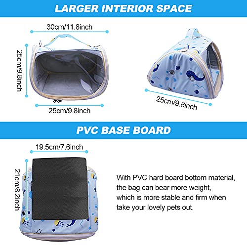 HOMEYA Guinea Pig Carrier Bag,Small Animal Pet Hamster Carrier Portable Breathable Outgoing Sling Bag for Ferret Hedgehog Chinchilla Rat Sugar Glider with Shoulder Strap Outdoor,Travel,Hiking-L(Ocean)