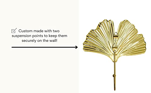 Dorm Queen Gold Decorative Wall Hooks β Set of 3 | Gold Hooks for Hanging Keys, Hats and Jewelry | Gold Wall Hooks | Wall Hooks Decorative | Decorative Hooks | Hat Hooks for Wall | Brass Hooks