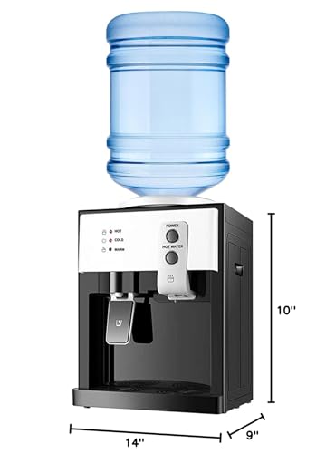 SNKOURIN Top Loading Water Cooler Dispenser, Water Dispenser for 5 Gallon Bottle, 3 Temperature Settings,Hot & Cold Water Cooler Dispenser for Home Office Coffee Tea Bar Dormitory,White