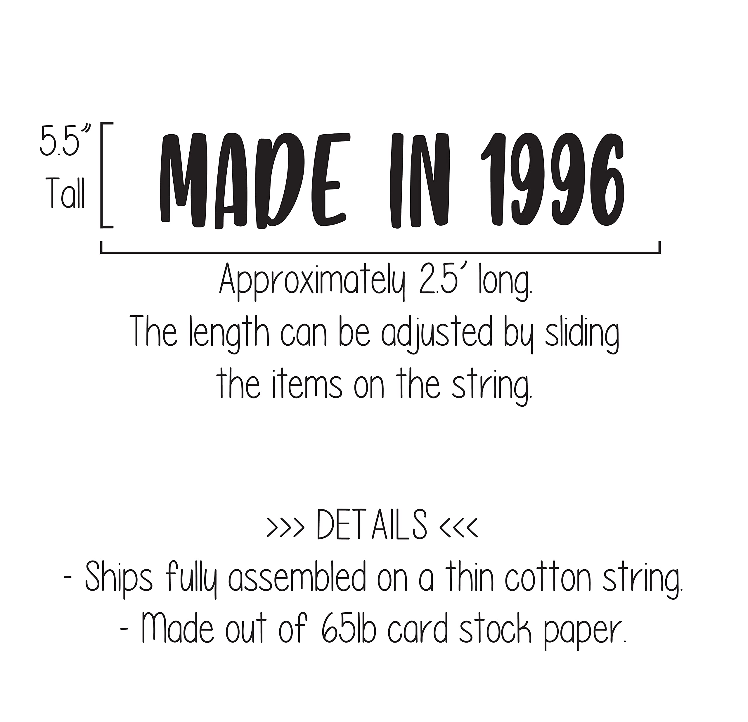 Made in 1996 Banner, Born in 1996, Birthday Banner