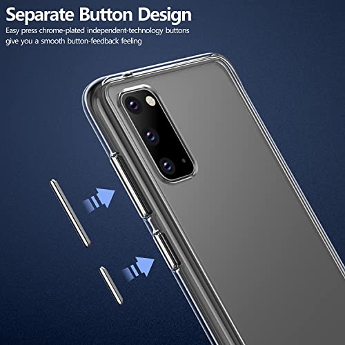 Rayboen for Samsung Galaxy S20 Case/Galaxy S20 5G Case Crystal Clear Non-Slip Shockproof Slim Protective Cover, Hard PC Back Soft TPU Frame Phone Case for Galaxy S20