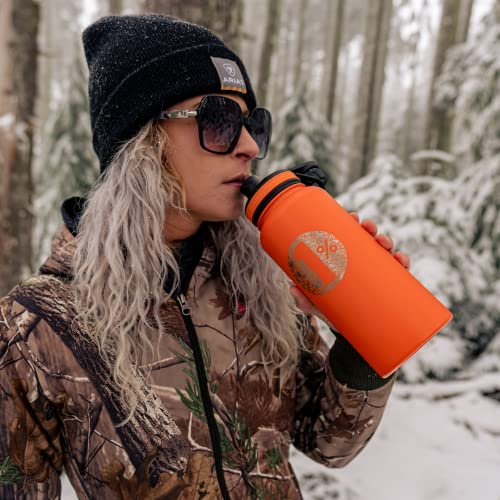 Tempercraft 32 oz Vacuum Insulated Sport Bottle | Custom Laser Engraved Options | Stainless Steel, Double-Walled, Wide Mouth (River - Blank)