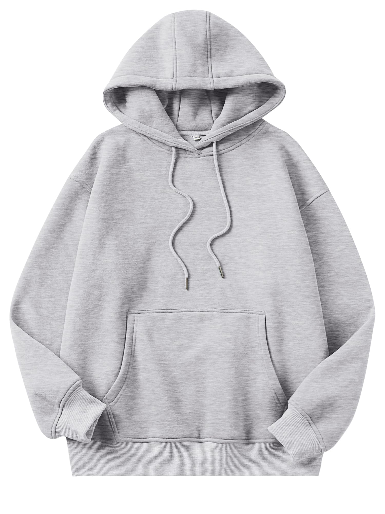 ANRABESS Women's Oversized Fleece Hoodies Basic Pullover Sweatshirt Fall Fashion 2025 Outfits Trendy Y2k Teens Preppy Clothes Heather Gray-L