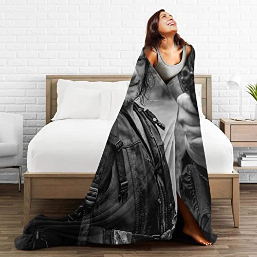 Norman Reedus Flannel Blanket Daryl Dixon Soft Air Conditioner Blanket Anti-Pilling Lap Blanket for Sofa Bedroom Living Room 50x40 inch