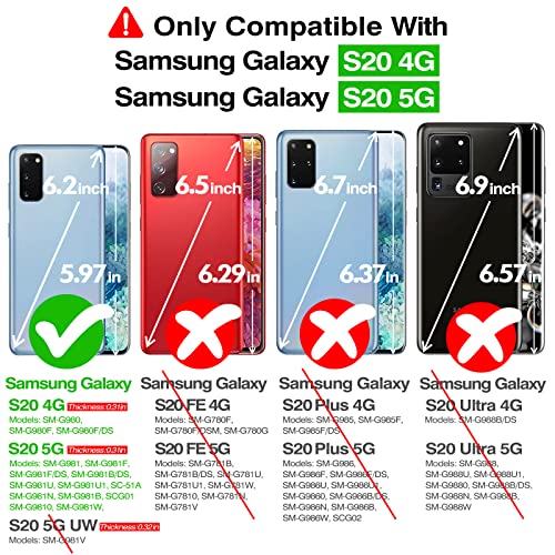 Rayboen for Samsung Galaxy S20 Case/Galaxy S20 5G Case Crystal Clear Non-Slip Shockproof Slim Protective Cover, Hard PC Back Soft TPU Frame Phone Case for Galaxy S20