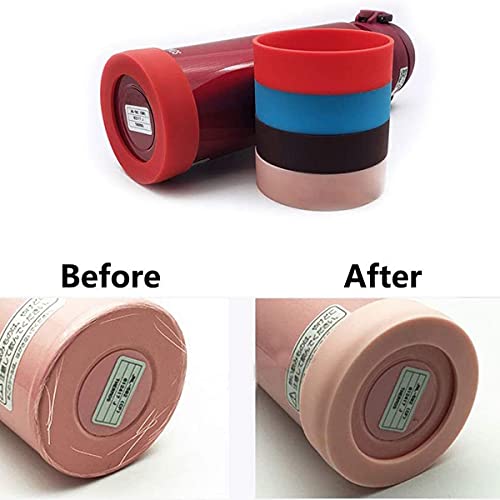 20 PCS 65mm Protective Cup Mat Silicone Sleeve Heat-Resistant Water Bottle Holder Insulation Mat Non-Slip Cup Mug Coaster (10 Colors,2 of Each)