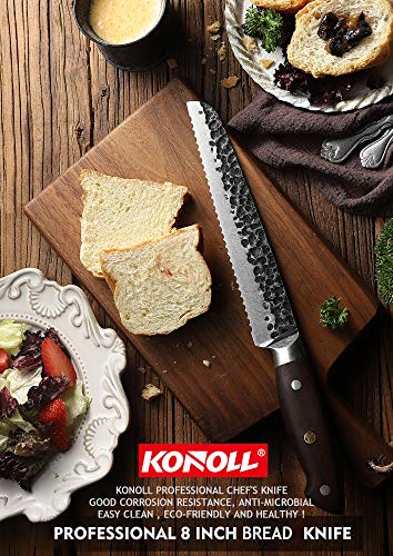 KONOLL Kitchen Knife Block Set Chef Knife Box Set Ultra Sharp Forged Knives Set, High Carbon Steel Kitchen Knife (Knife Box Set 5 Pcs)