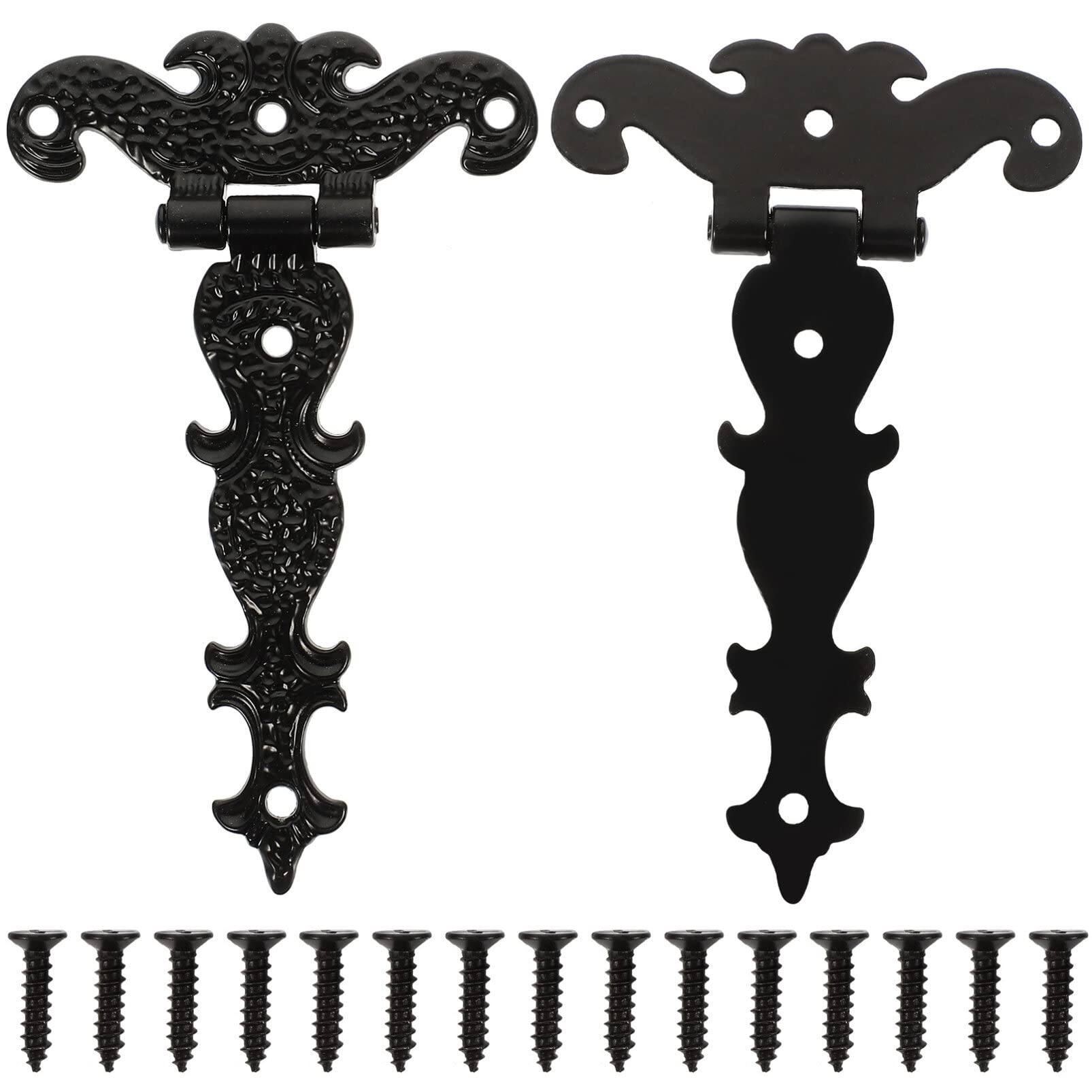 2pcs T-Shaped Door Hinge Hinges Outdoor Gate Hinges for Wooden Fences Heavy Duty Black Hinges Gate Hardware for Wooden Fences Heavy Duty Fence Gate Kit Barn Door Hinges