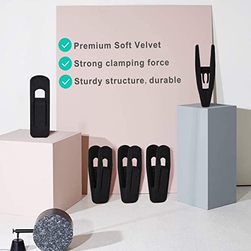 TOFIIGREM Black Velvet Hanger Clips (60-Pack), Non-Slip Strong Velvet Hangers Clips for Velvet Hangers, Pants Skirt Hanger Velvet Clips Fit for Thin Velvet Clothes Suit Hangers