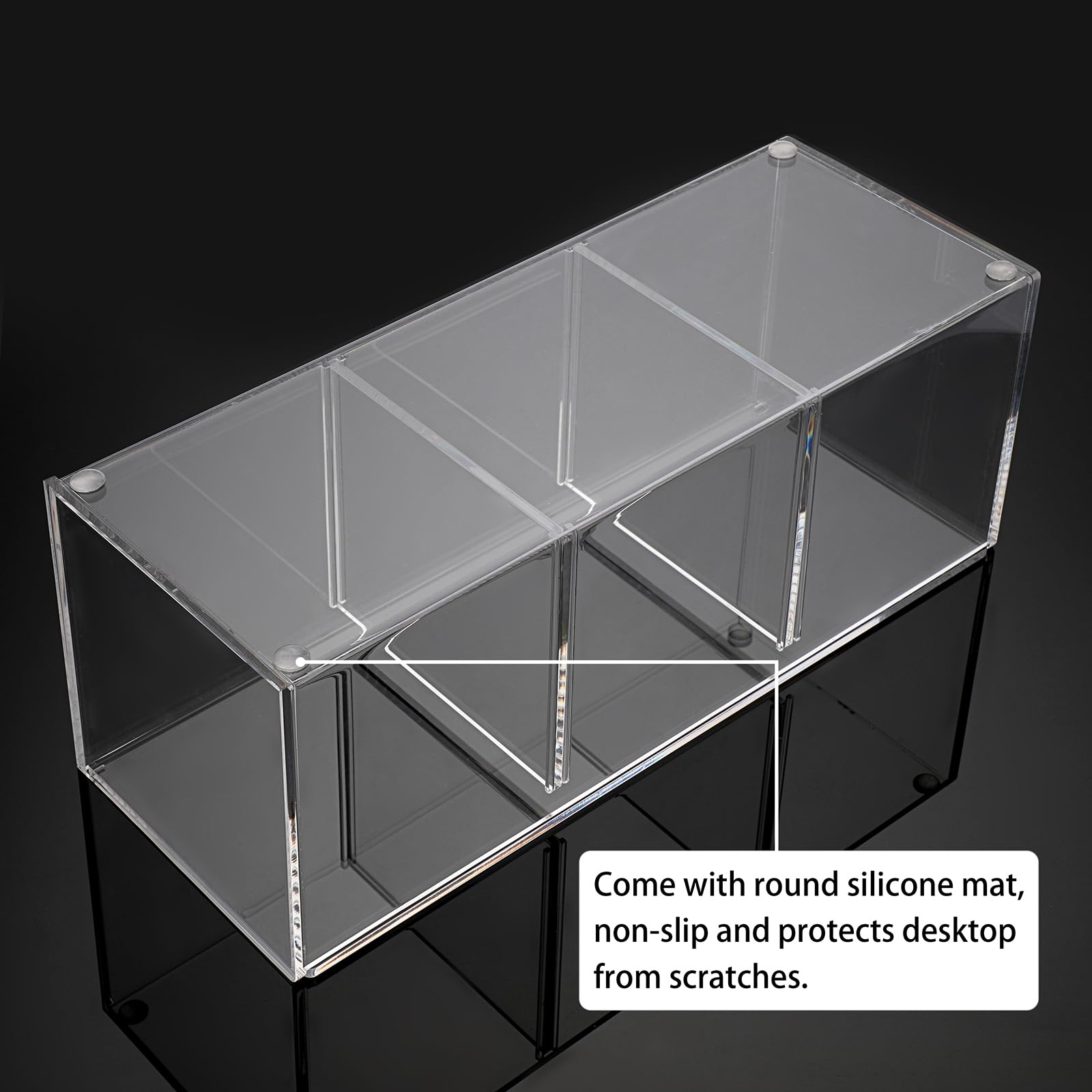 ELLDOO Coffee Pod Holder with Lid, Acrylic Coffee Pod Organizer for K Cup Espresso, 3-Compartment Tea Bags Sugar Packets Coffee Capsule Storage Holder for Home Coffee Bar Office Counter