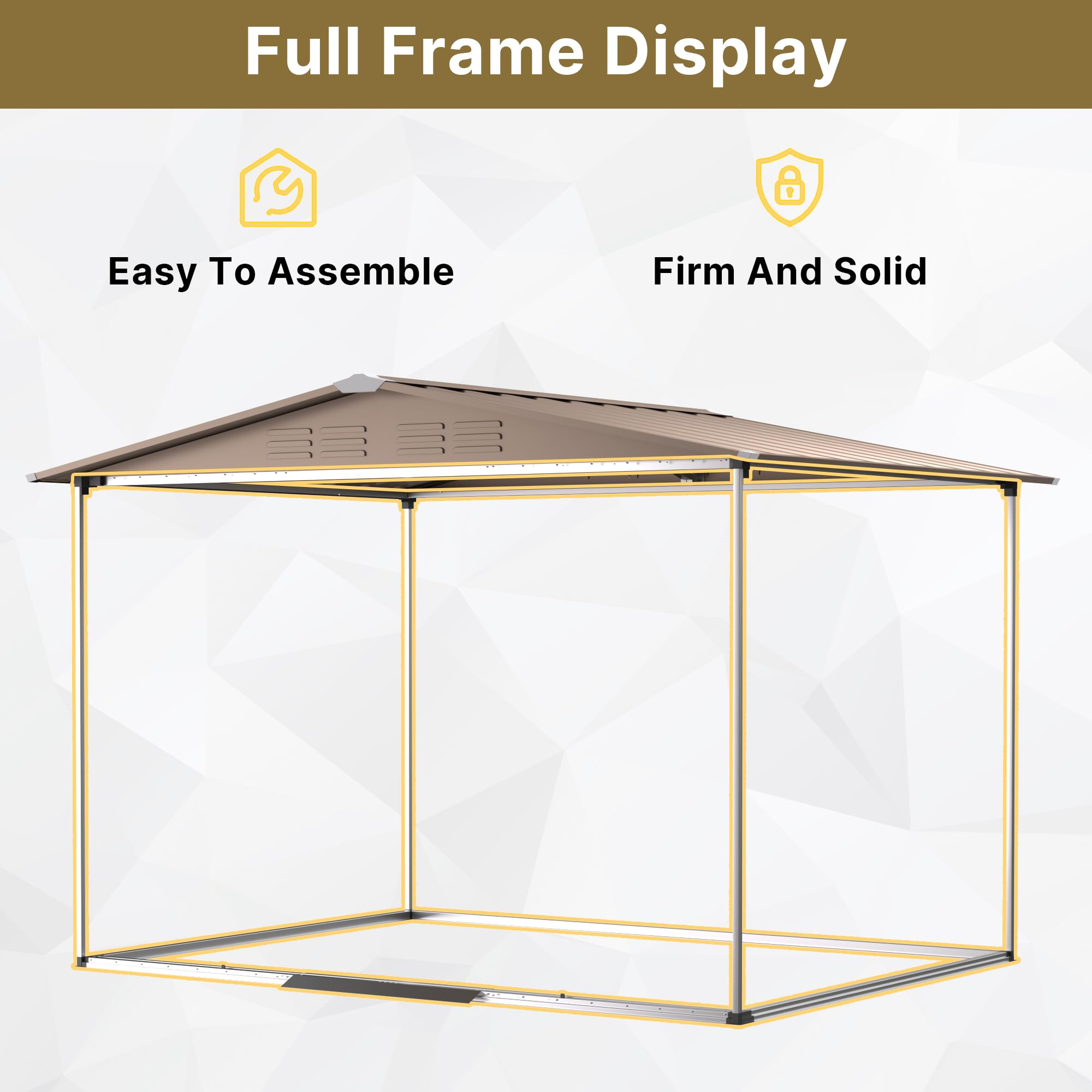 Gotland 8FT x 6FT Metal Storage Shed with Lockable Sliding Doors and Air Vents, Outdoor Utility and Tool Storage for Garden, Backyard, Patio, and Lawn