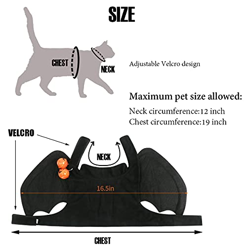 DIYASY Cat Halloween Bat Wing Costume,Halloween Small Pets Black Bat Costume Decoration for Puppy Dog and Cat with Bells