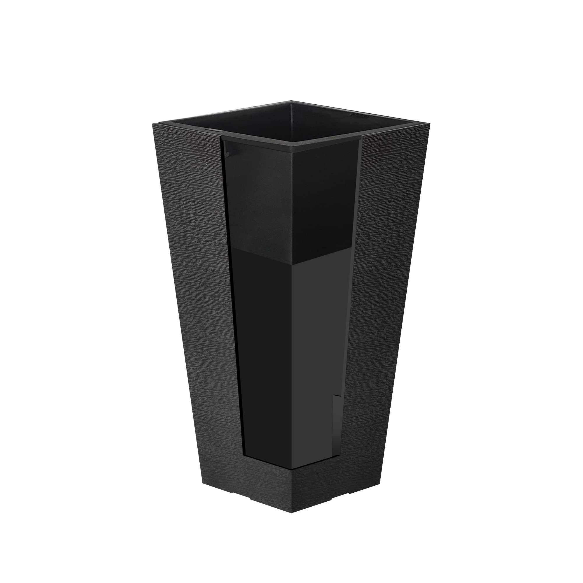 Kante 22 Inch Tall Planter Set of 2, Large Taper Planter for Outdoor Indoor Garden Patio Front Door (Black)