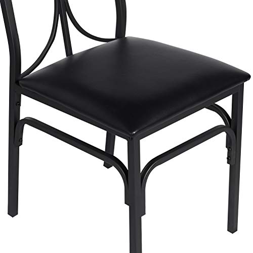 VECELO 3-Piece Dining Room Kitchen Table and Pu Cushion Chair Sets for Small Space, 2, Brown28 x 28 x 30 inches