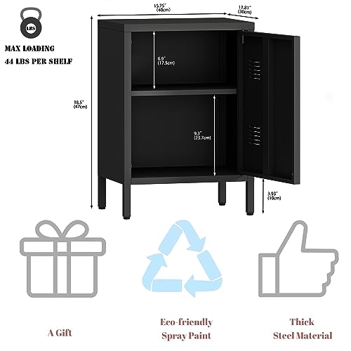 MIOCASA End Table Side Table Metal Nightstand Sofa Bedside Storage Cabinet with Storage Shelf Easy Assembly for Living Room, Bedroom