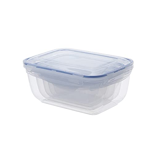 Superio Sealed Food Storage Container Set of 5- Airtight, Leakproof Meal Prep Containers with Easy Snap Lid- Microwave and Freezer Safe- Rectangular