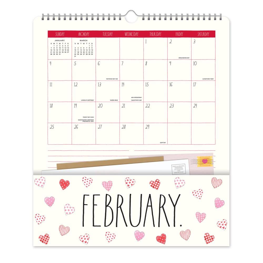 Orange Circle Studio Rae Dunn Pockets Plus Wall Calendar 2024, Large Monthly Planner with Hanging Hook for Home Office, Classroom, School, Family Calendar, Easy Planning and Organizing