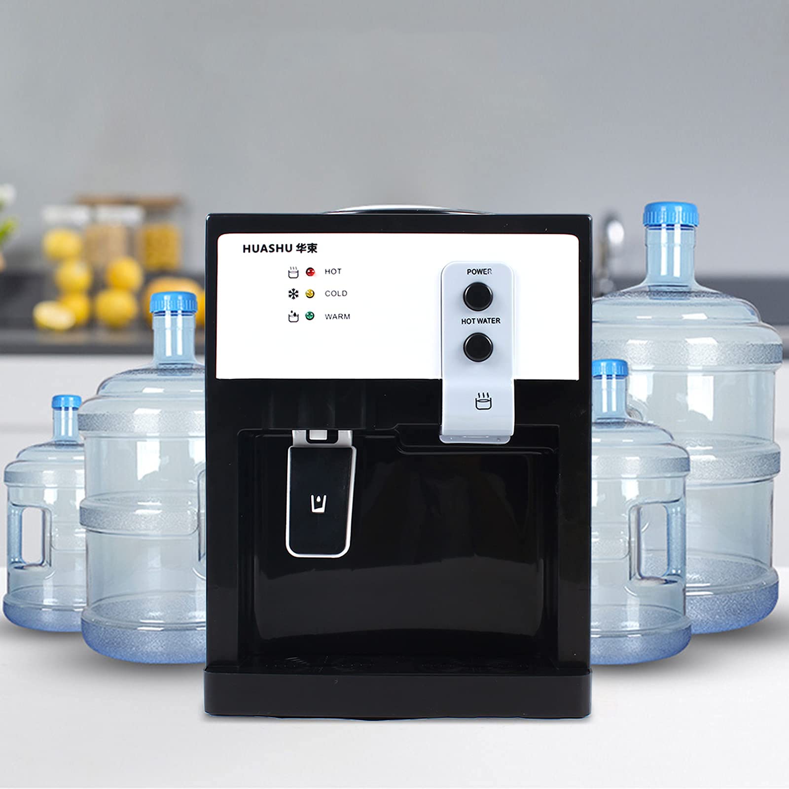 Detachable Hot and Cold Water Dispenser for Countertop - Freestanding 5 Gallon Water Cooler,3 Temperature Settings with Indicator Lights Application Home, Office, School (110V)