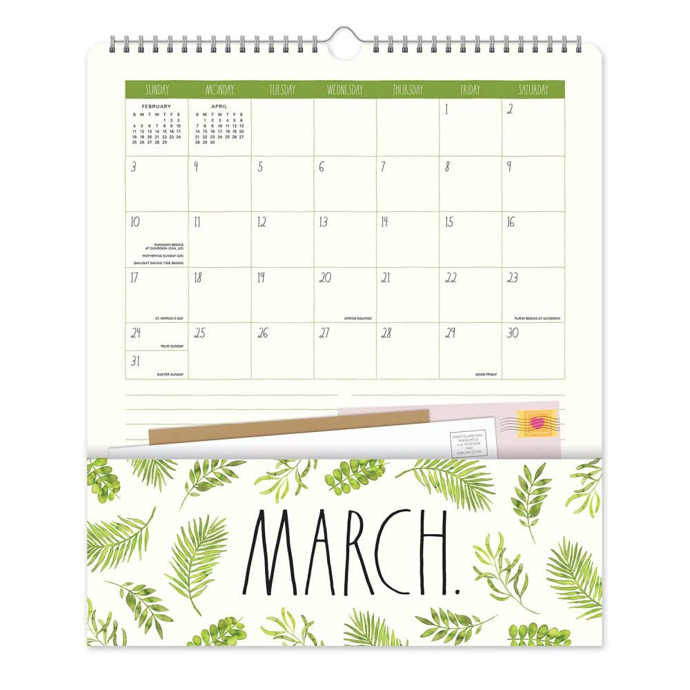 Orange Circle Studio Rae Dunn Pockets Plus Wall Calendar 2024, Large Monthly Planner with Hanging Hook for Home Office, Classroom, School, Family Calendar, Easy Planning and Organizing