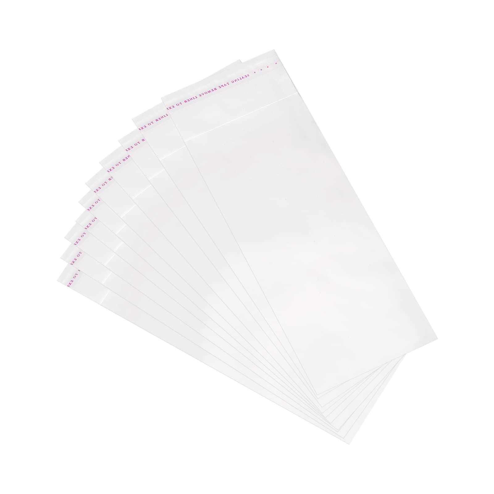 uxcell 100Pcs Clear Cello Bags, 4" x 10" Plastic Self Sealing OPP Cello Treat Bags Cello Poly Bags for Packing Cookies Candy Jewelry Gifts, Clear