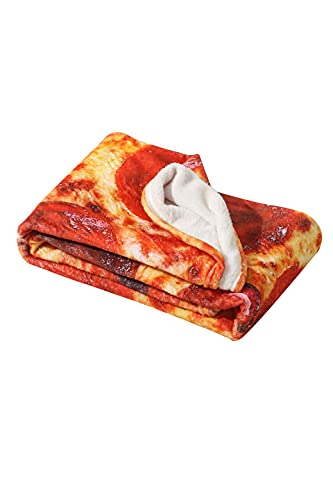 Pizza Throw Fuzzy Soft Blanket for Kids and Adult, Novelty Realistic Funny Food Warm 285 GMS Cozy Flannel Blanket