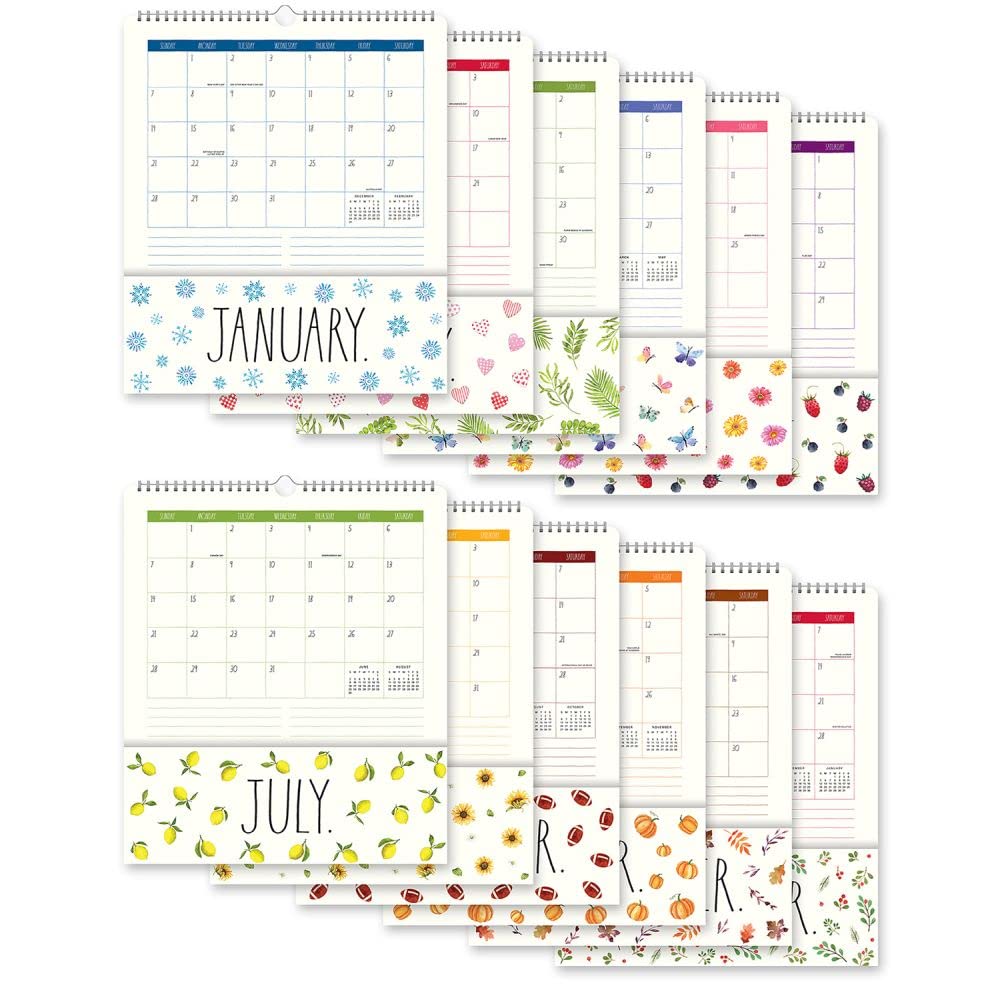 Orange Circle Studio Rae Dunn Pockets Plus Wall Calendar 2024, Large Monthly Planner with Hanging Hook for Home Office, Classroom, School, Family Calendar, Easy Planning and Organizing