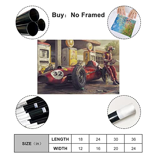 ERWYN Ferrari poster Formula 1 Racing Potser Vintage Posters 2023 Ferrri Car Canvas Prints Painting Unframe-style 12x18inch(30x45cm)