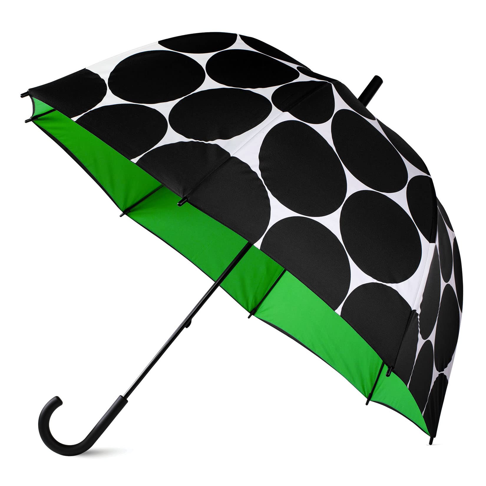 kate spade new york Bubble Umbrella, Cute Black Umbrella for Adults, Umbrella for Rain Large Size, Joy Dot
