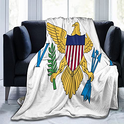 Flag of United States Virgin Islands Flannel Fleece Throw Blankets for Bed Sofa Living Room Soft Blanket Warm Cozy Fluffy Throw Plush Blanket