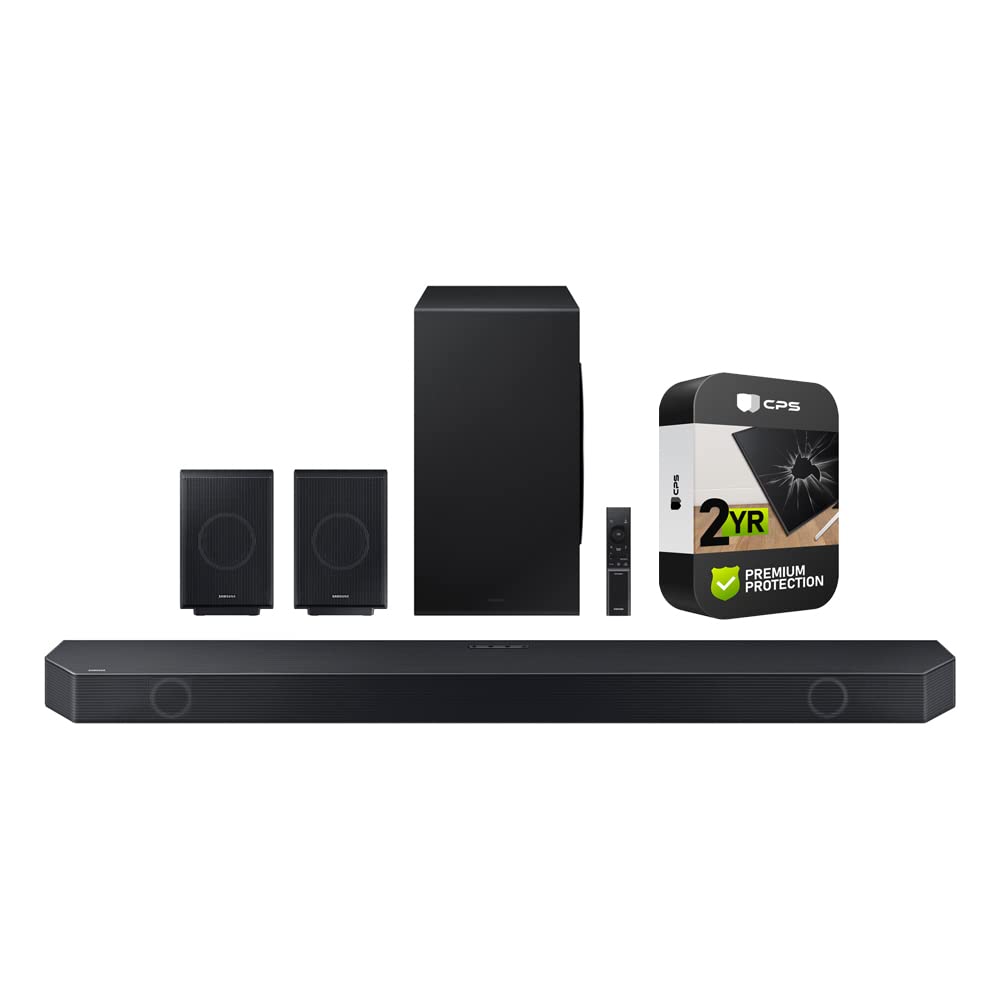 SAMSUNG HW-Q990C/ZA 11.1.4 ch. Wireless Dolby Atmos Soundbar and Rear Speakers 2023 (Renewed) Bundle with 2 YR CPS Enhanced Protection Pack