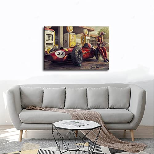 ERWYN Ferrari poster Formula 1 Racing Potser Vintage Posters 2023 Ferrri Car Canvas Prints Painting Unframe-style 12x18inch(30x45cm)