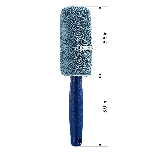 JIANFA Wheel Brush, Microfiber Metal Free Wheel & Rim Brush Cleaner Brush for Wheel and Rim Detailing, No Scratching