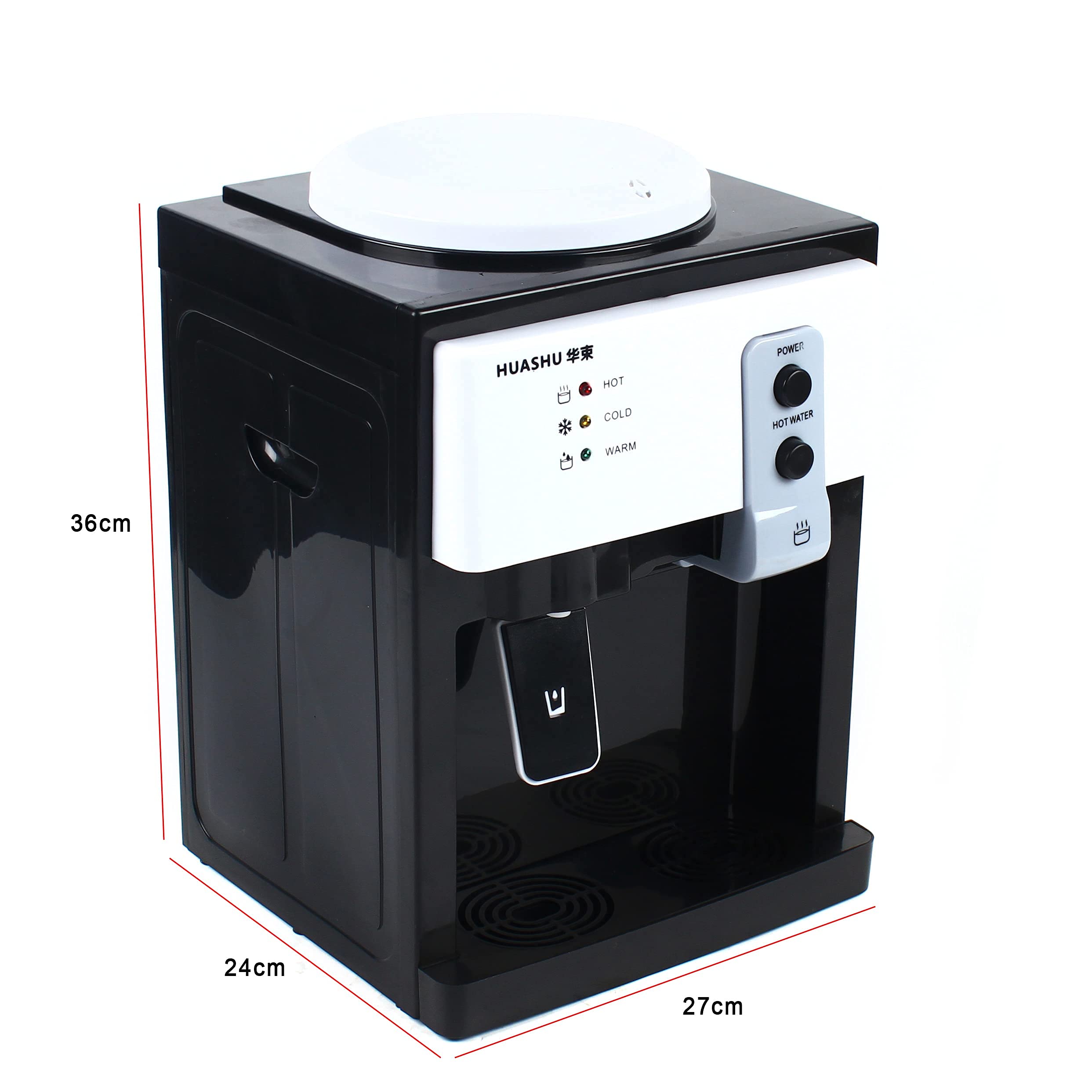 Detachable Hot and Cold Water Dispenser for Countertop - Freestanding 5 Gallon Water Cooler,3 Temperature Settings with Indicator Lights Application Home, Office, School (110V)