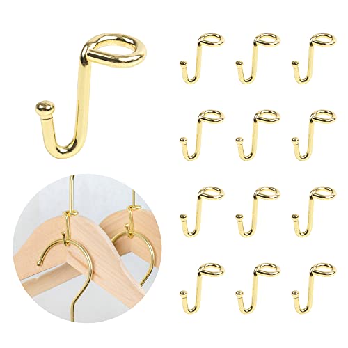 Koobay Metal Clothes Hanger, 36 Pack Connector Hooks Stable Hanger Gold Metal Outfit Hangers Extender Clips Organizer Strong Mini Cascading Hanger Hooks