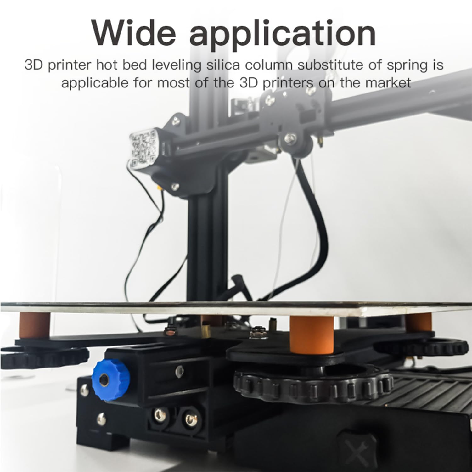Creality Official 8 PCS Silicone Solid Bed Mounts, 3D Printer Heat Bed Leveling Parts Heat-Resistant Silicone Leveling Column Leveling Spring Replacement Part for Ender 3/3S/3 Pro/3 V2, CR-10 Series