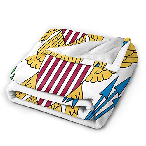 Flag of United States Virgin Islands Flannel Fleece Throw Blankets for Bed Sofa Living Room Soft Blanket Warm Cozy Fluffy Throw Plush Blanket