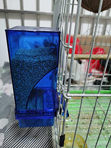 Kathson No-Mess Bird Cage Feeder Automatic Parrot Feeders Seeds Container Acrylic Finch Foraging Feeders Parakeet Food Dispenser Cage Accessories for Small Birds Canary Budgie Lovebirds