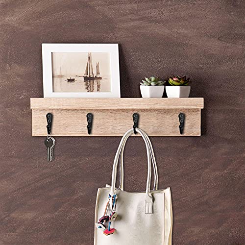 Menecor 32 Pack Small Wall Mounted Single Prong Robe Coat Hooks,Retro Design No Scratch Rustic Coat Hooks Key Hook for Home Bath Kitchen and More,Including 64 PCS Screws (Black)