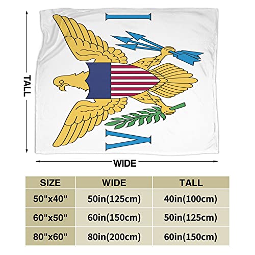 Flag of United States Virgin Islands Flannel Fleece Throw Blankets for Bed Sofa Living Room Soft Blanket Warm Cozy Fluffy Throw Plush Blanket