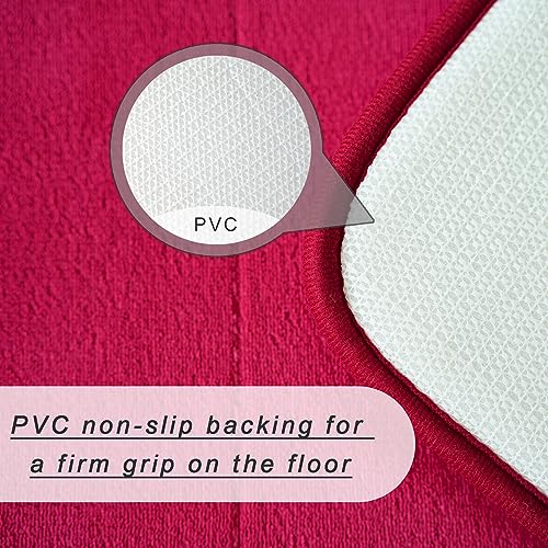 BOANKODU Christmas Bathroom Rugs Sets 3 Piece Memory Foam Non Slip Bath Mats for Bathroom Floor, Soft Washable Bathroom Mats and Rugs Sets for Toilet Shower Sink Red